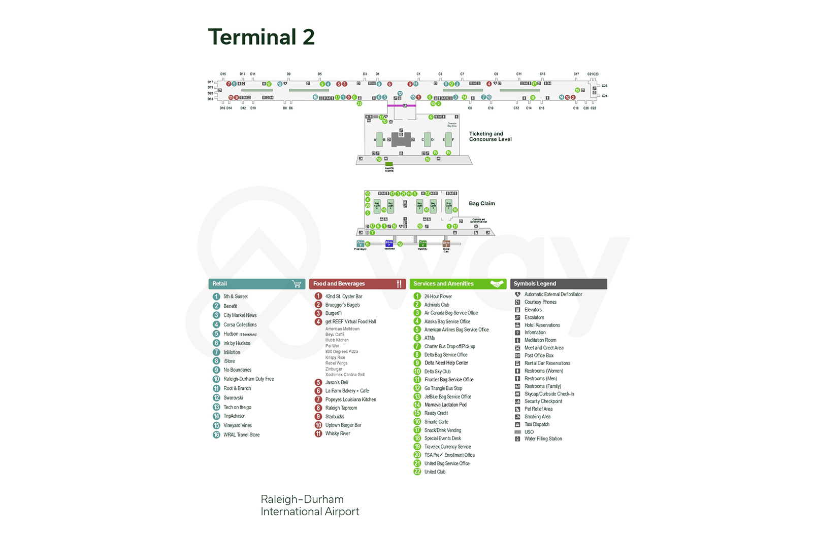 Raleigh Durham International Airport Map RDU Airport Map Raleigh Durham International Airport Map RDU Airport Map