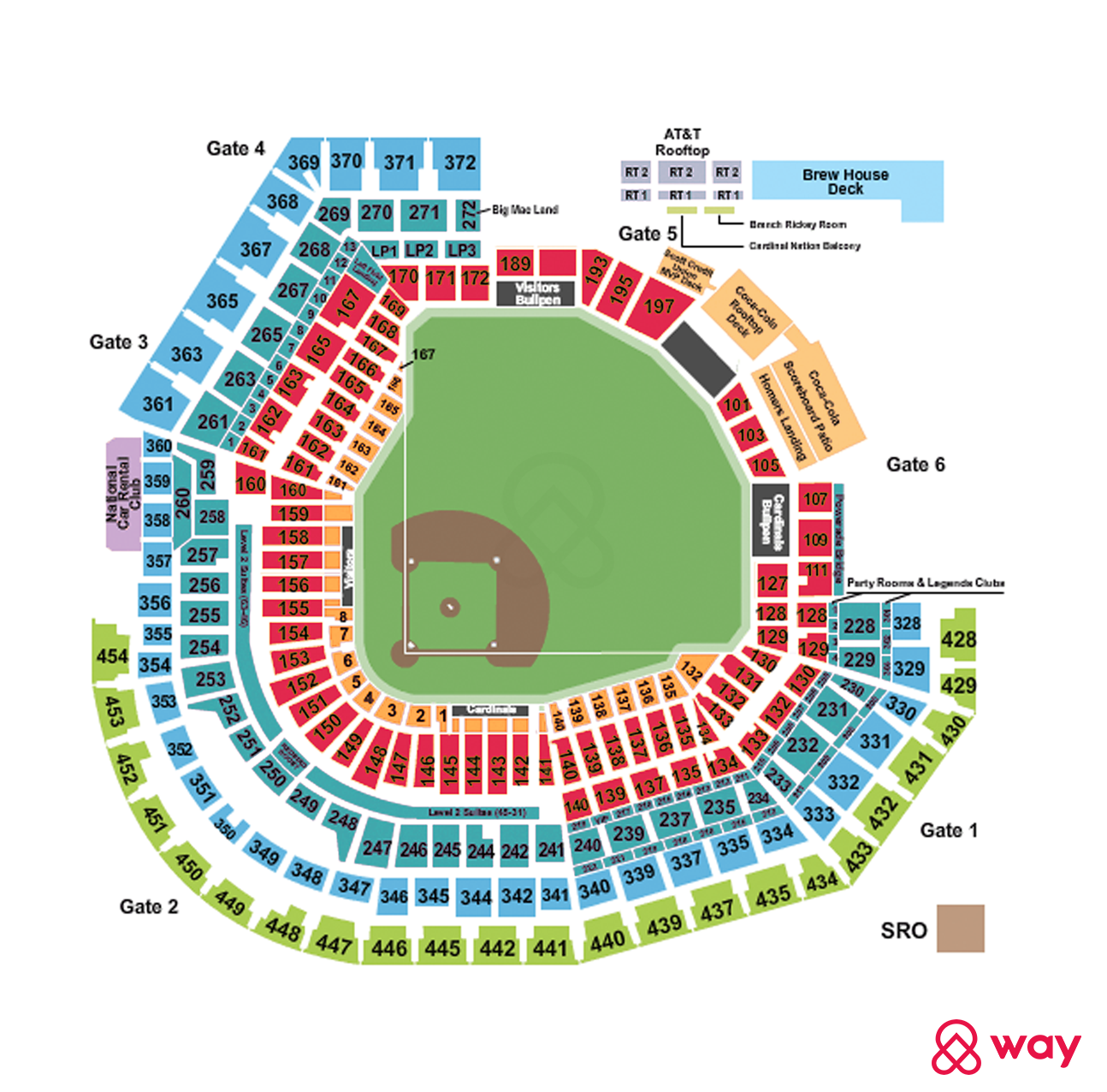Busch Stadium Seating Chart Map Way Busch Stadium Seating Chart Map Way